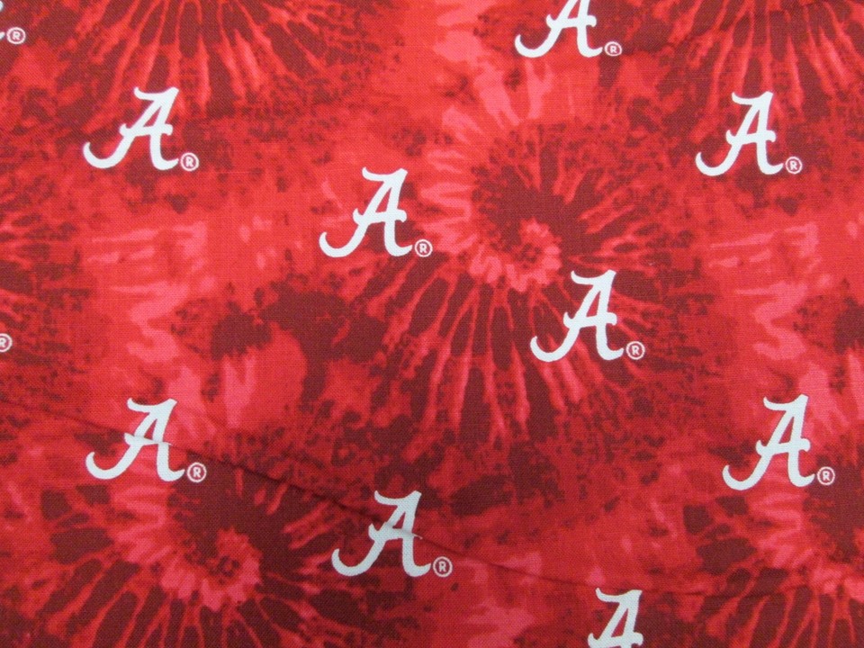 UNIVERSITY of ALABAMA ROLL TIDE TIE-DYE DESIGN BRAND NEW 1 YARD 100% ...