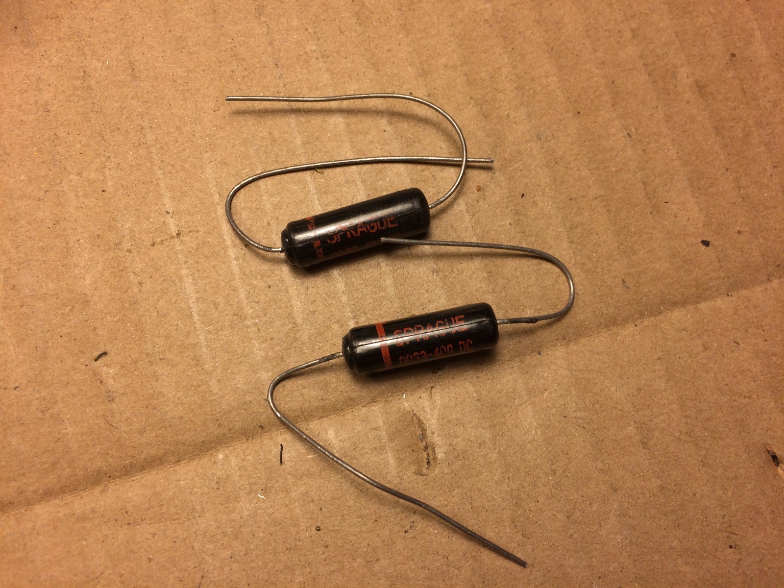 2 NOS Sprague Black Beauty .0033 uf 400v Capacitors 160P Tone Caps (Qty ...