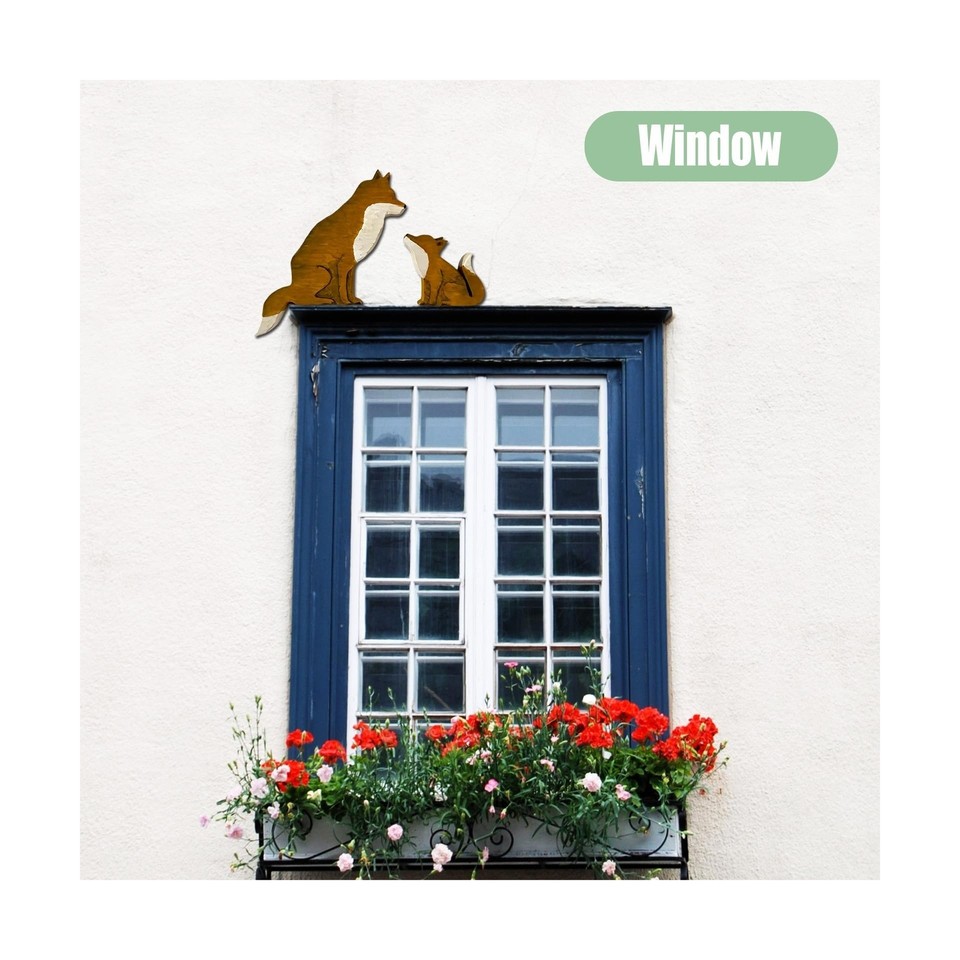Mama and Baby Fox Door Topper Adorable Fox Shape Statue Door Corner ...