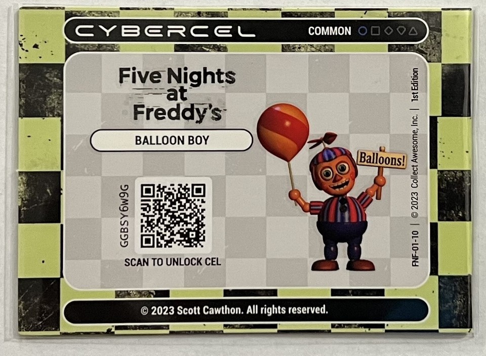 2023 Unrelease Five Nights at Freddy's FNaF Trading Cel Card Balloon ...