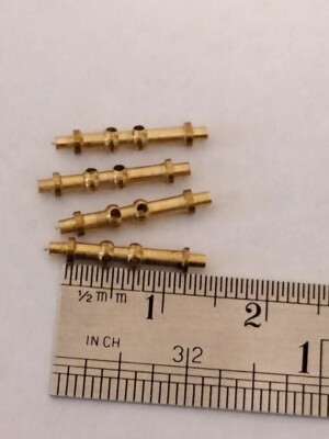 Ship Model Fittings Parts 4 Brass 12mm rail stanchions w/ 2 holes #2 | eBay