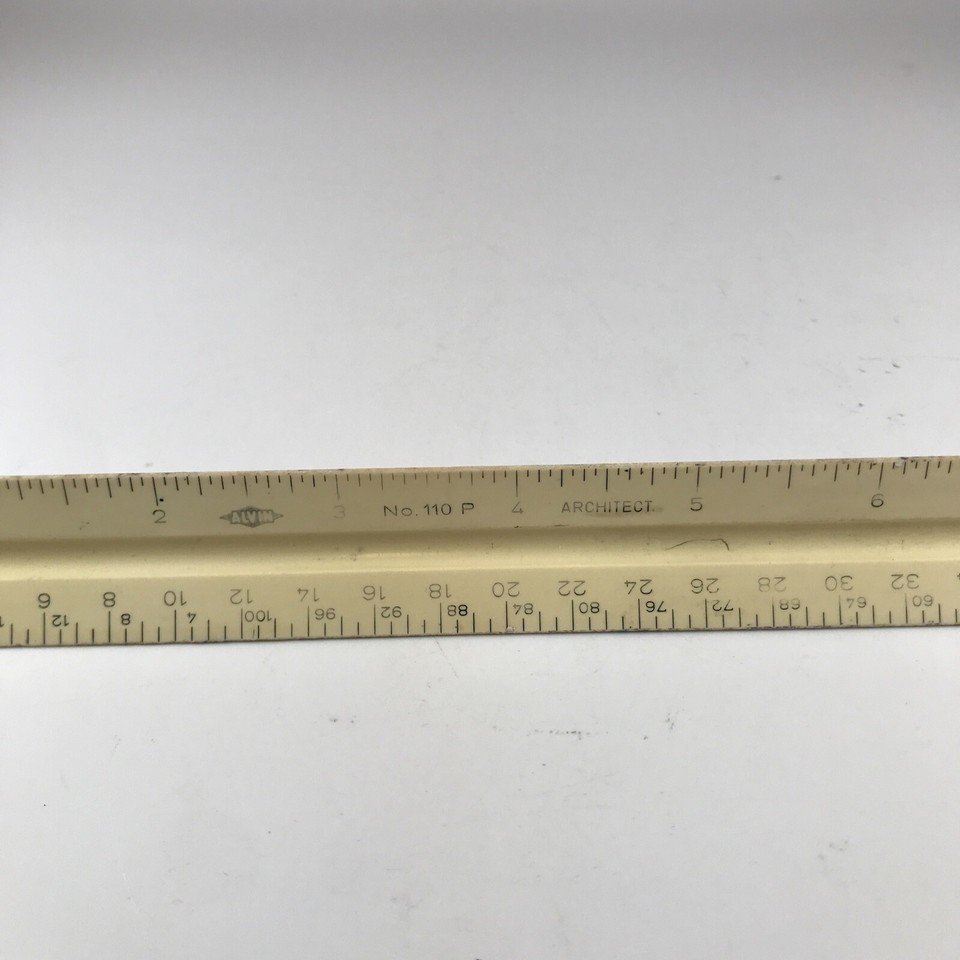 Alvin Architect Scale Drafting Ruler No 110P Triangular West Germany ...