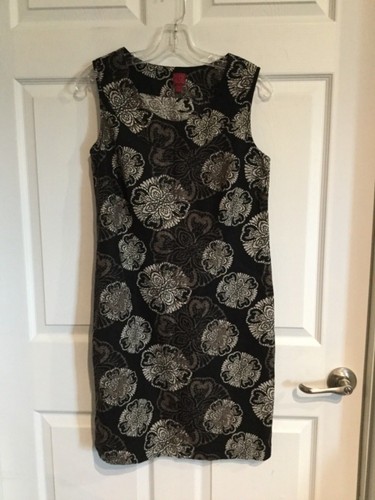 212 Collection Women’s 8 sleeveless black white brown flowers dress ...