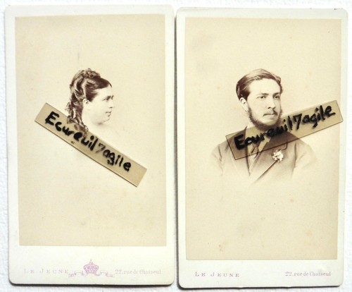 2 CDV LEJEUNE 1871 famille BLANCHET Raymond Charles PROVOST Madeleine ...