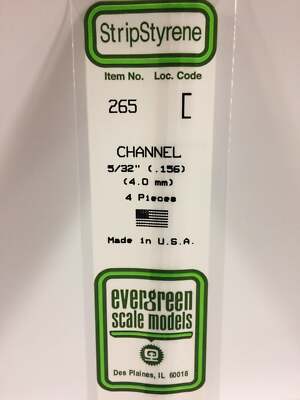 Evergreen Scale Models 14in Styrene Channel .156in .40cm pkg(4) 265 | eBay