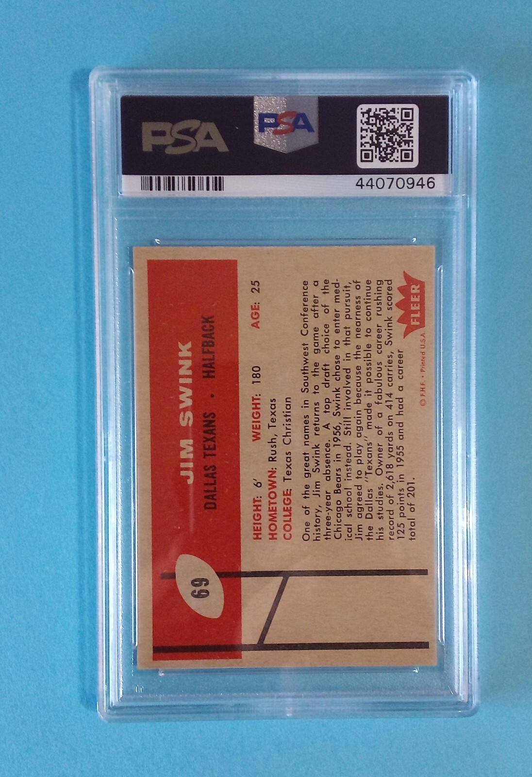 1960 Fleer - Jim Swink #69 (RC) for sale online | eBay