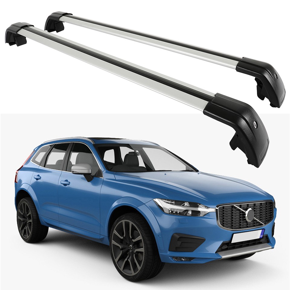 Cross Bar For 2014-2018 Volvo XC60 Aluminum Sport Roof Rack Set Luggage ...