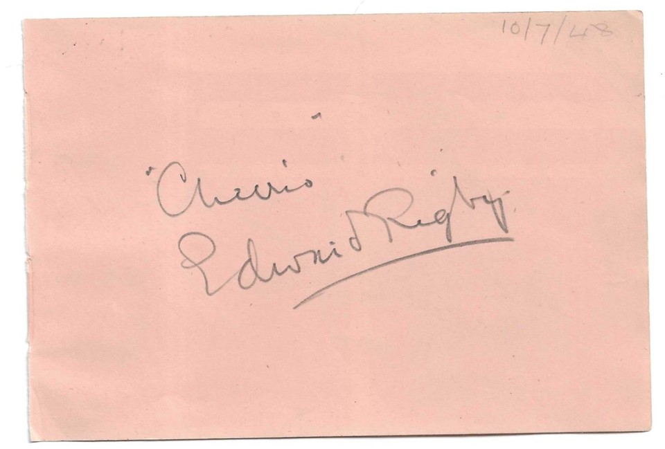 Michael Goodliffe + Edward Rigby. Actors. Signed 1940s/50s Autograph ...