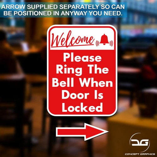 Please Ring Bell If Door Is Locked Shop Business Window Wall Vinyl ...