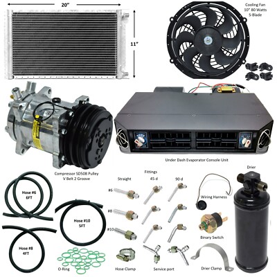 Universal A/C Kit 12V Underdash for Classic Cars, Trucks, Vans – Easy ...