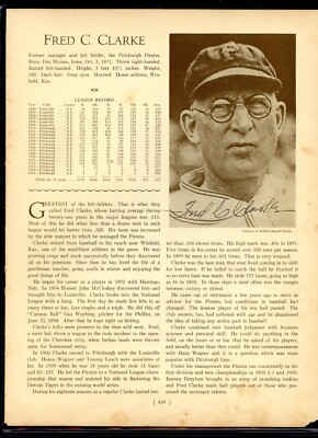 1933 Fred Clarke Signed "Who's Who in Baseball" Page JSA Auction Letter ...