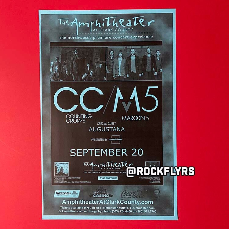 MAROON 5 + COUNTING CROWS 2008 Original 11x17 Tour Concert Street ...
