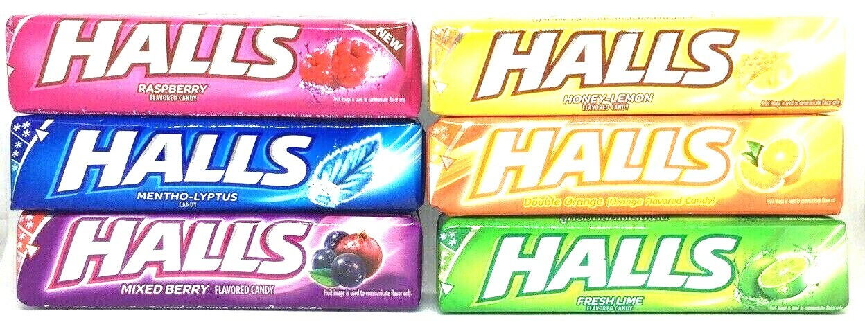 Halls flavored candy refresh relief cough sore throat lozenges 27.9 g ...