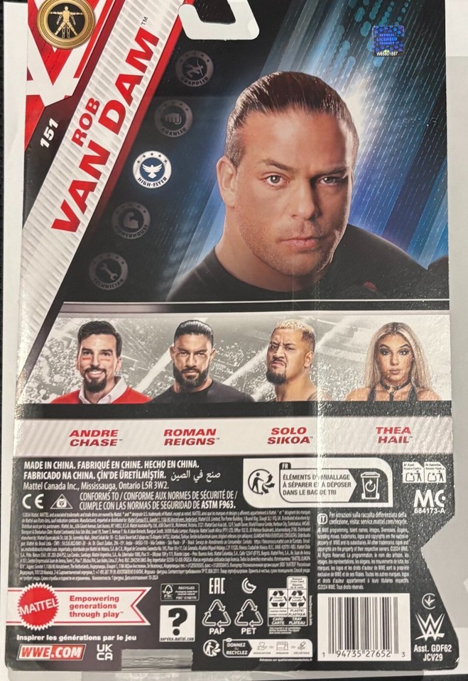 WWE ROB VAN DAM RVD MAIN EVENT MATTEL BASIC SERIES 151 FIGURE - BRAND ...