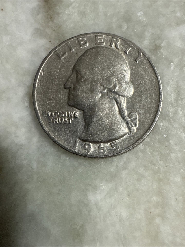 1965 Washington Quarter No Mint Mark Rim Letter Filled A Errors US Coin ...