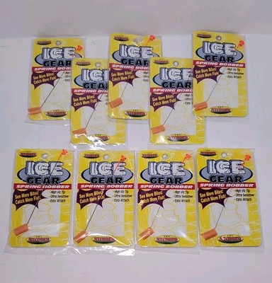 9 Pack Ice Gear Ice Fishing Spring Bobber Ultra Sensitive High Viz Tip ...