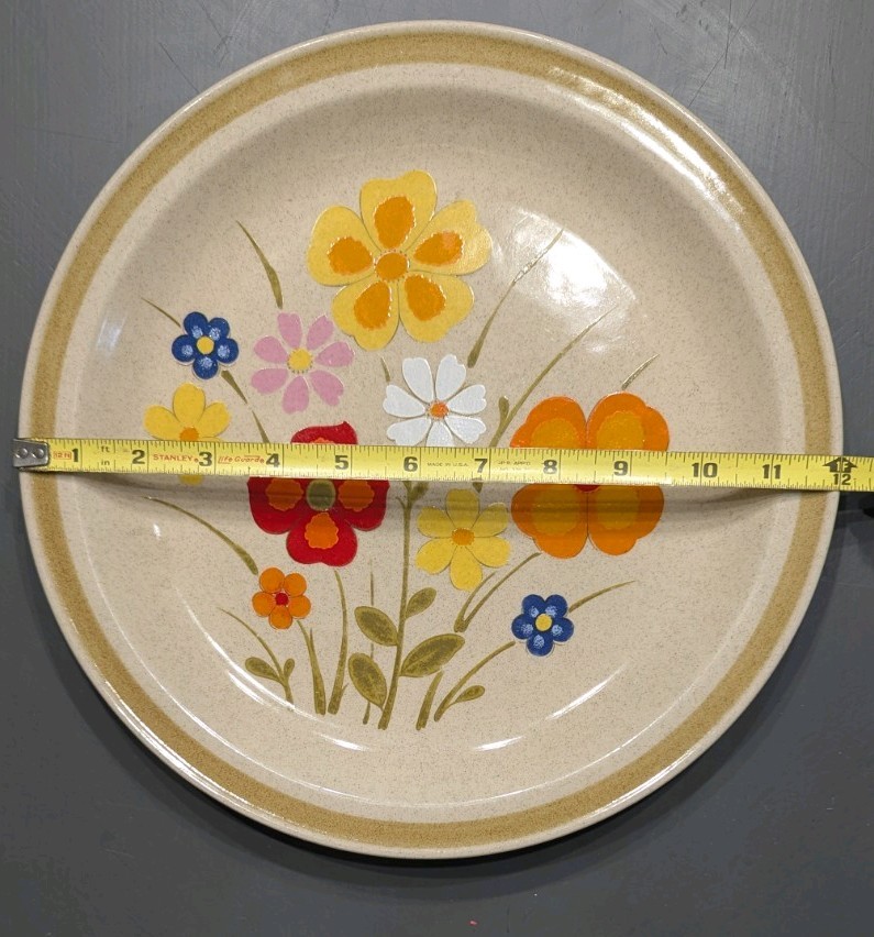 Vintage Stoneware Plate 12" Country Living Linda Pattern | eBay
