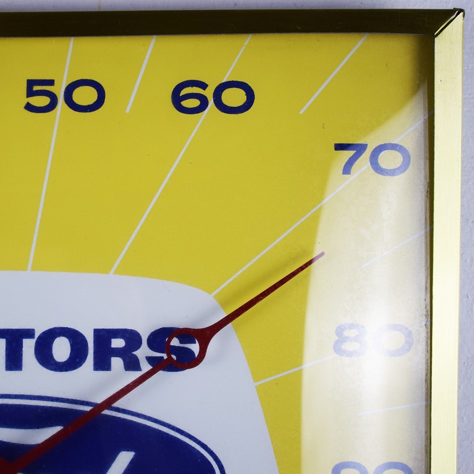Pam Clock Company Ford Tractors Equipment Square Thermometer | eBay