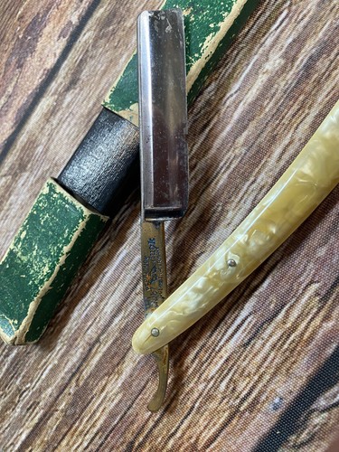 Vintage Dubl duck Goldedge Straight Razor Read | eBay