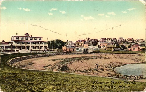 View of Bass Point Hotel Beach Houses People Bass Point Mass Postcard ...