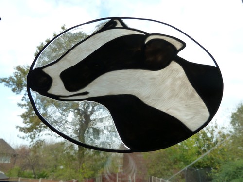 Badger Stained glass effect window decor cling | eBay