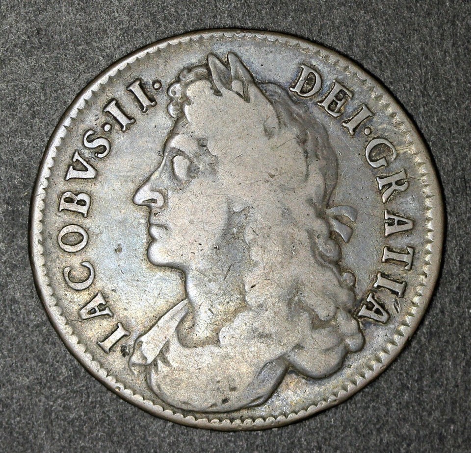 1685 Great Britain 1/2 Half Crown James II S-3408 ... England Silver ...