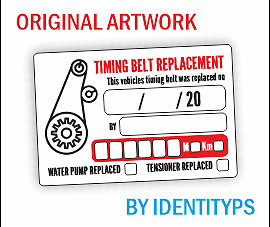 10 x Timing Belt Replacement Stickers - 76mm x 51mm - Cam Belt ...