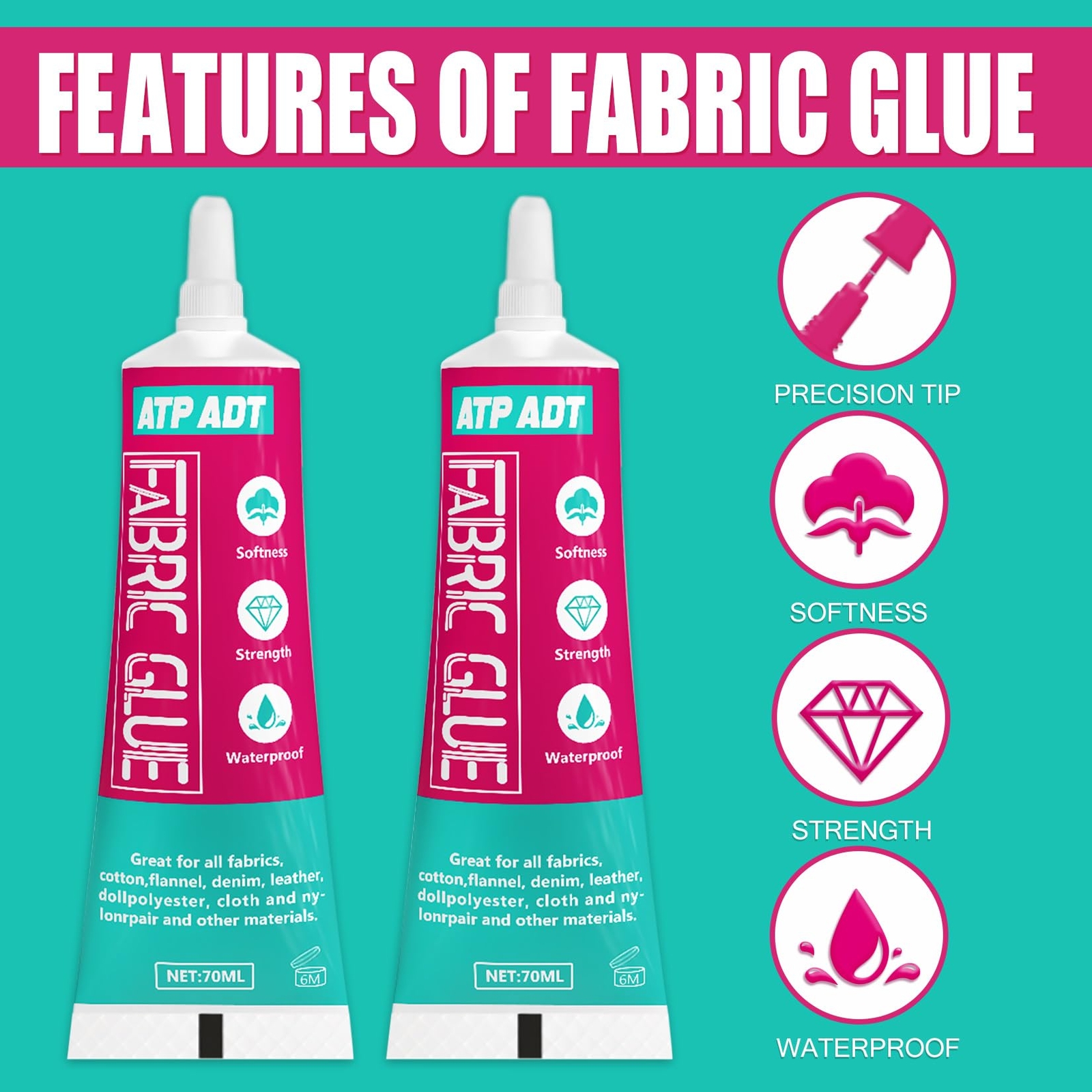 Waterproof Mighty Mend it All Fabric Glue, Permanent Clear Washable ...