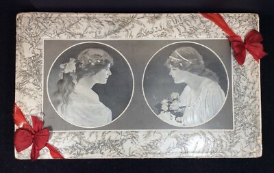 Antique Victorian Gift or Chocolate Box Heavily Embossed Maidens 1890 ...