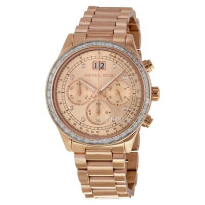 Michael Kors Brinkley Chronograph Rose Dial Ladies Watch MK6204 | eBay