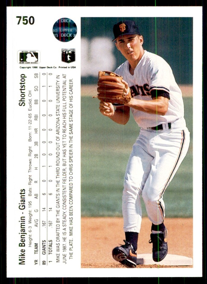 1990 Upper Deck Mike Benjamin Baseball Cards #750 | eBay