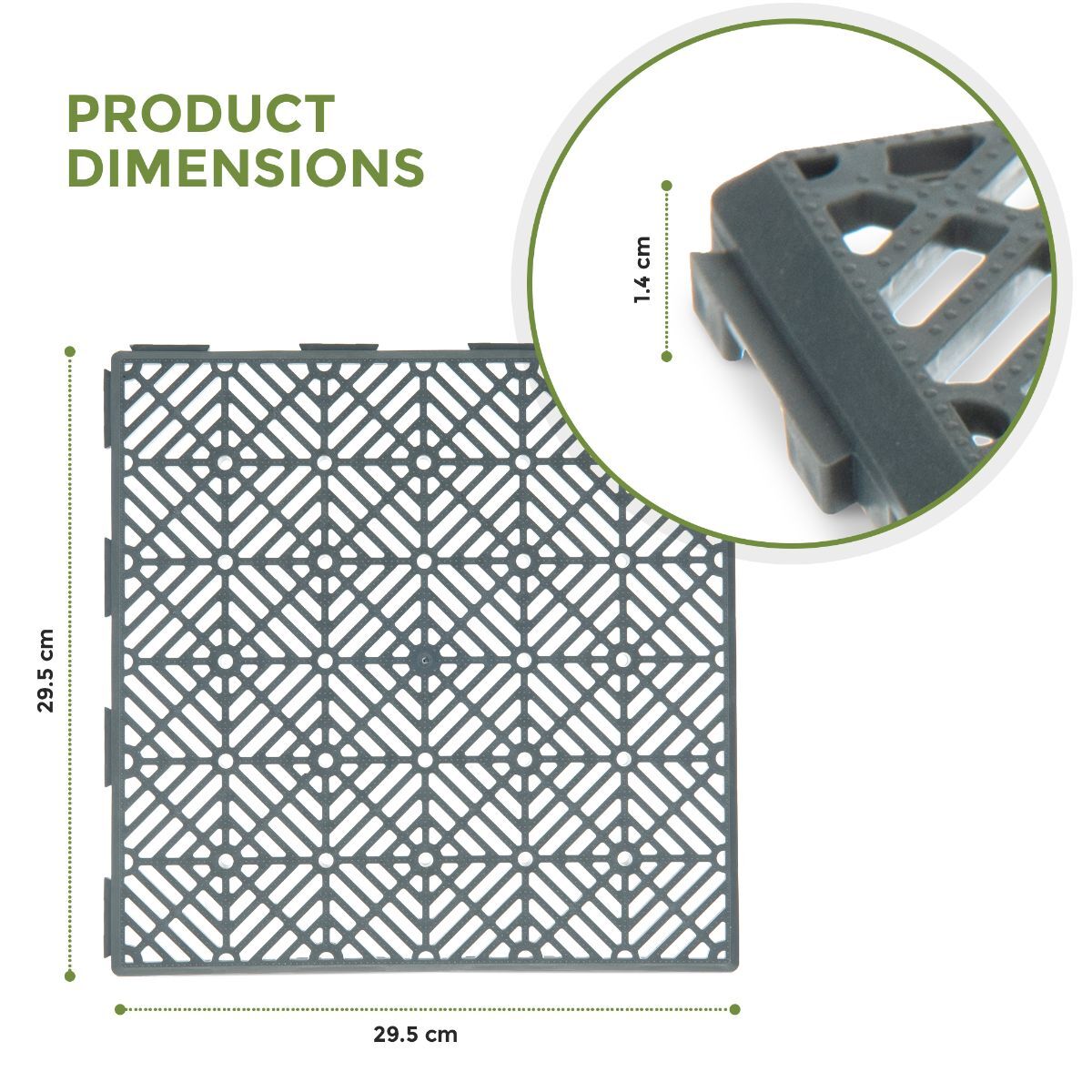 LIVIVO 9pcs Interlocking Nonslip Garden Path Tiles Floor Lawn Paving ...