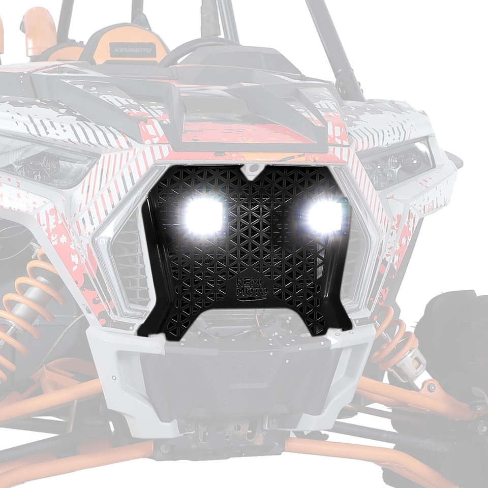 UTV Front Metal Grille Mesh w/ Light for Polaris RZR XP 4 1000 Turbo ...