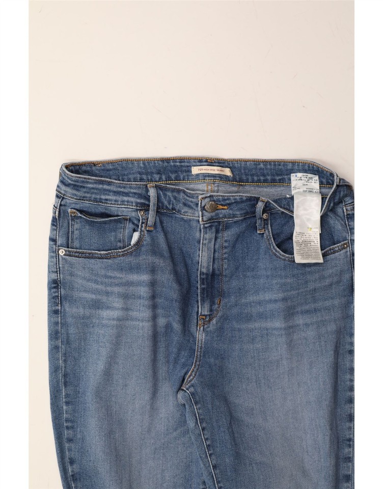 LEVI'S Womens 721 High Rise Skinny Jeans W32 L26 Blue Cotton BV01 | eBay