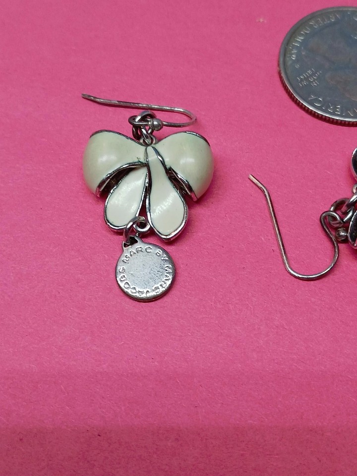 Marc by Marc Jacobs White Ribbon Earrings - Signed Marc Jacobs Earrings ...