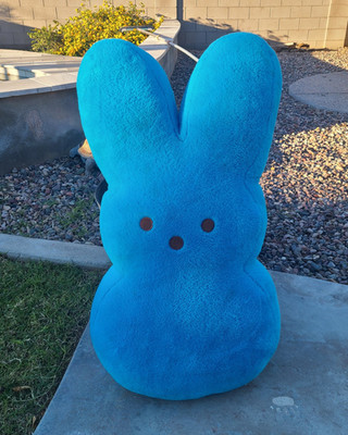 Jumbo Peeps 42" Easter Bunny Plush Blue Giant Stuffed Toy Pillow Jumbo ...