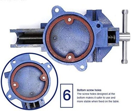 Bench Vice 4 Inch 100mm 6.8kg, Heavy Duty 360 Degree Swivel Base Lathe ...