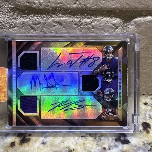 2019 Panini XR Lamar Jackson/Ingram/brown Player Worn Mat. And Auto. 🔥5 ...