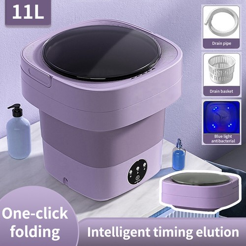11L Washing Machine Bucket Folding Portable Laundry Machine Clothes ...