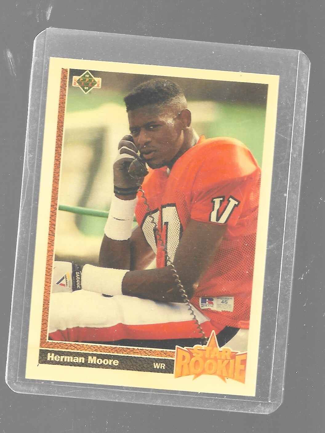 1991 Upper Deck Herman Moore 17 Star Rookie Detroit Lions Football Card ...