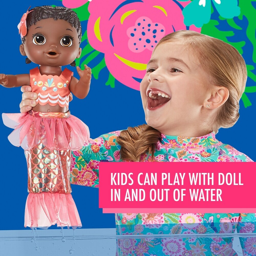 Hasbro Baby Alive Shimmer N Splash Mermaid Doll African American Black ...