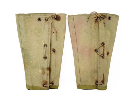 WW1 US Army AEF Canvas Leggings Gaiters Set Green Leg Wrappings ...