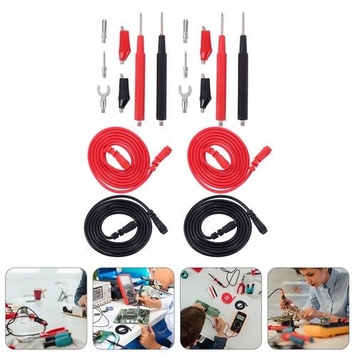 2 Sets Test Cable Lead Kit Multimeter Leads Clips Electrical Testing | eBay