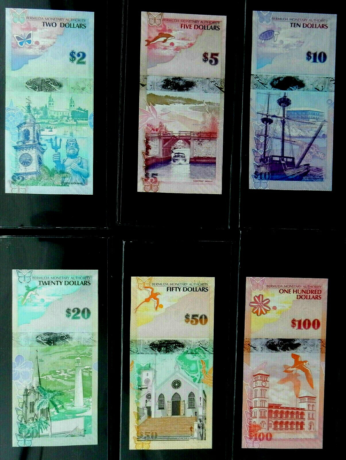 BERMUDA 2 5 10 20 50 100 DOLLAR 2009 P57-62 Matching Serial# Set UNC ...