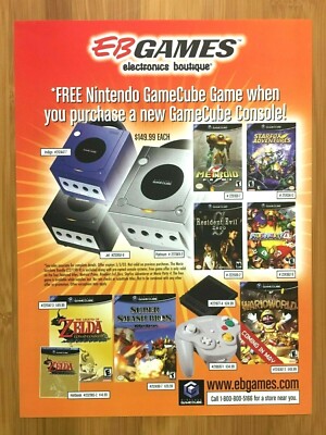 2003 EB GAMES Gamecube Console Print Ad/Poster ZELDA Smash Melee ...