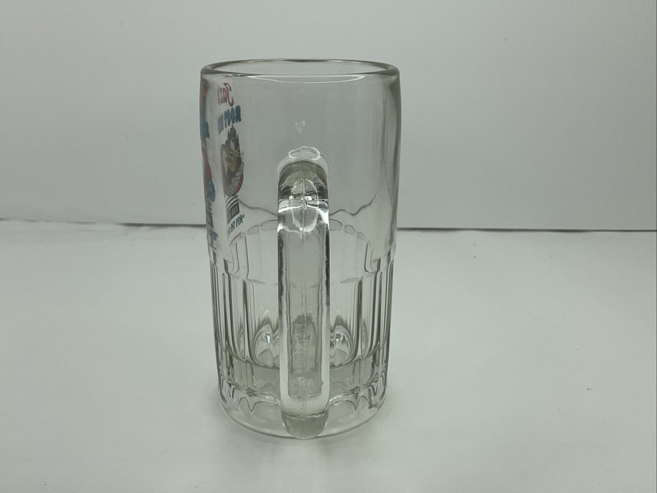 Taz's Root Beer Mug Warner Brothers "Hits the Spot" 1996 Clear Glass ...
