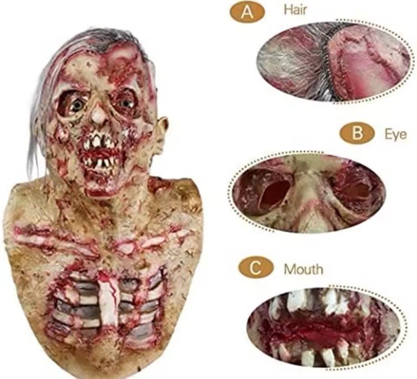 Scary Halloween Mask Latex Material ED Gein Costume Party Props | eBay UK