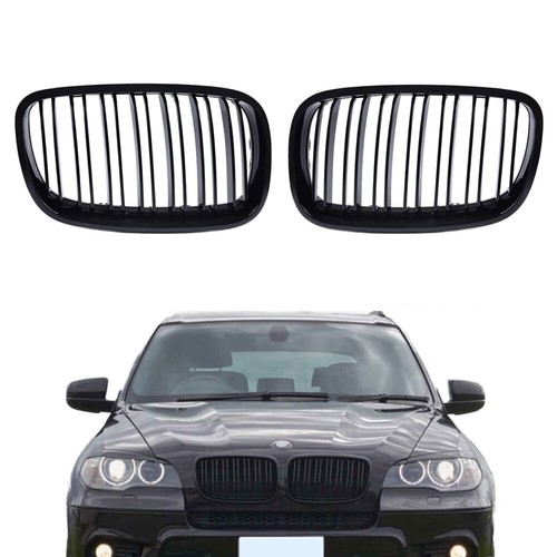 For BMW X5 X6 E70 E71 06-14 Double Dual Slat Bar X5M X6M Look Grille ...