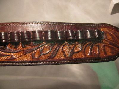 Holsters, Belts & Pouches Black Cowhide Leather Western BANDOLIER ...