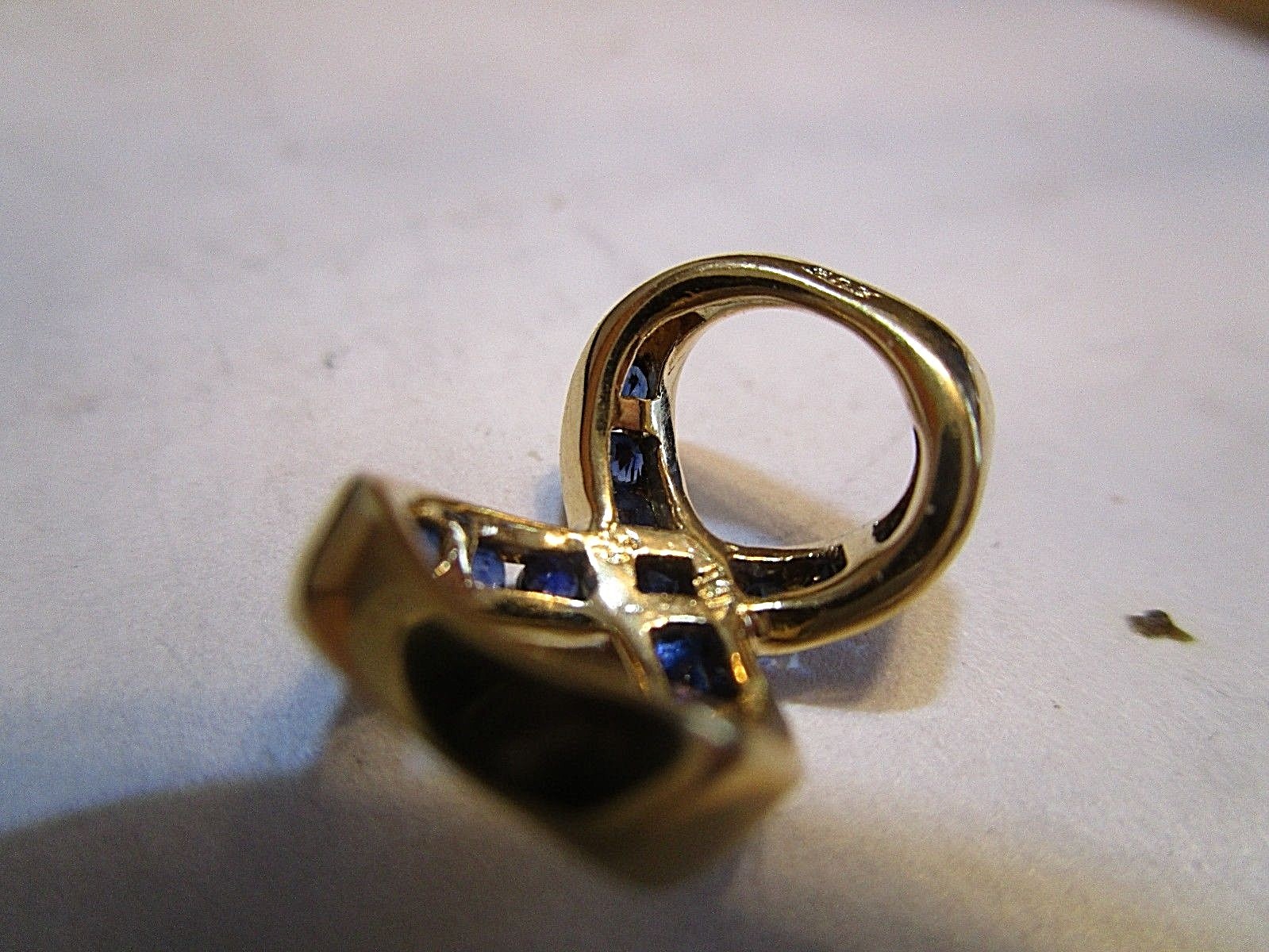 Infinity Slide Pendant 14k yellow gold and Sapphires | eBay